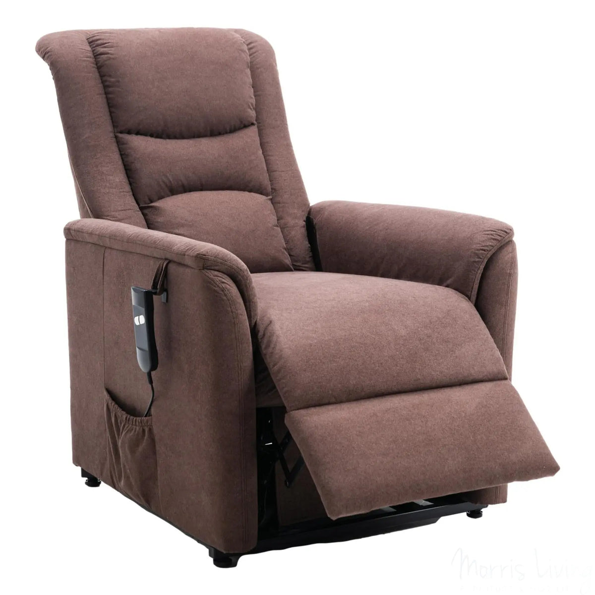The Bradwell - Single Motor Riser Recliner Chair in Mocha Fabric ...